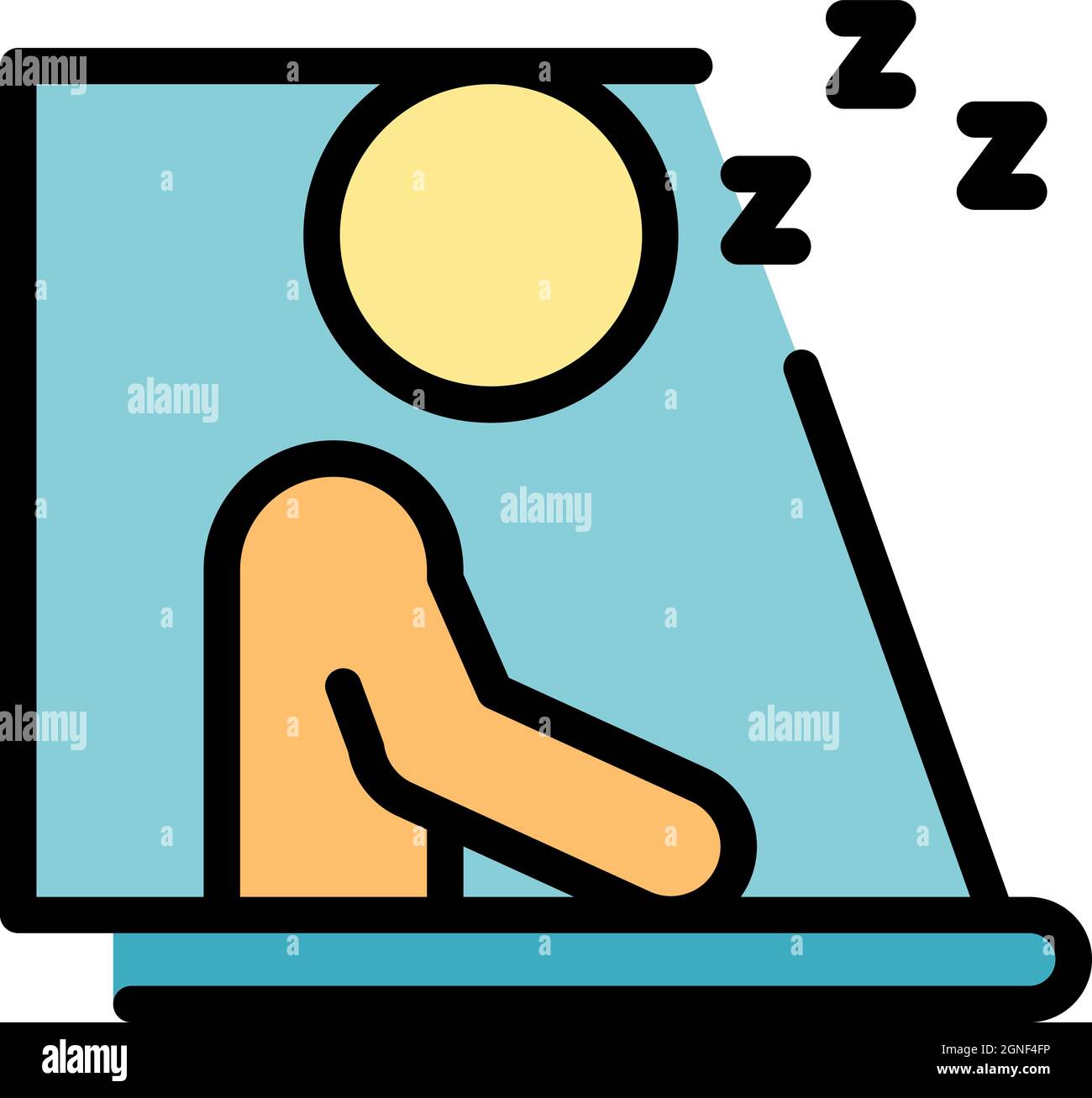 Careless sleeping driver icon. Outline careless sleeping driver vector ...