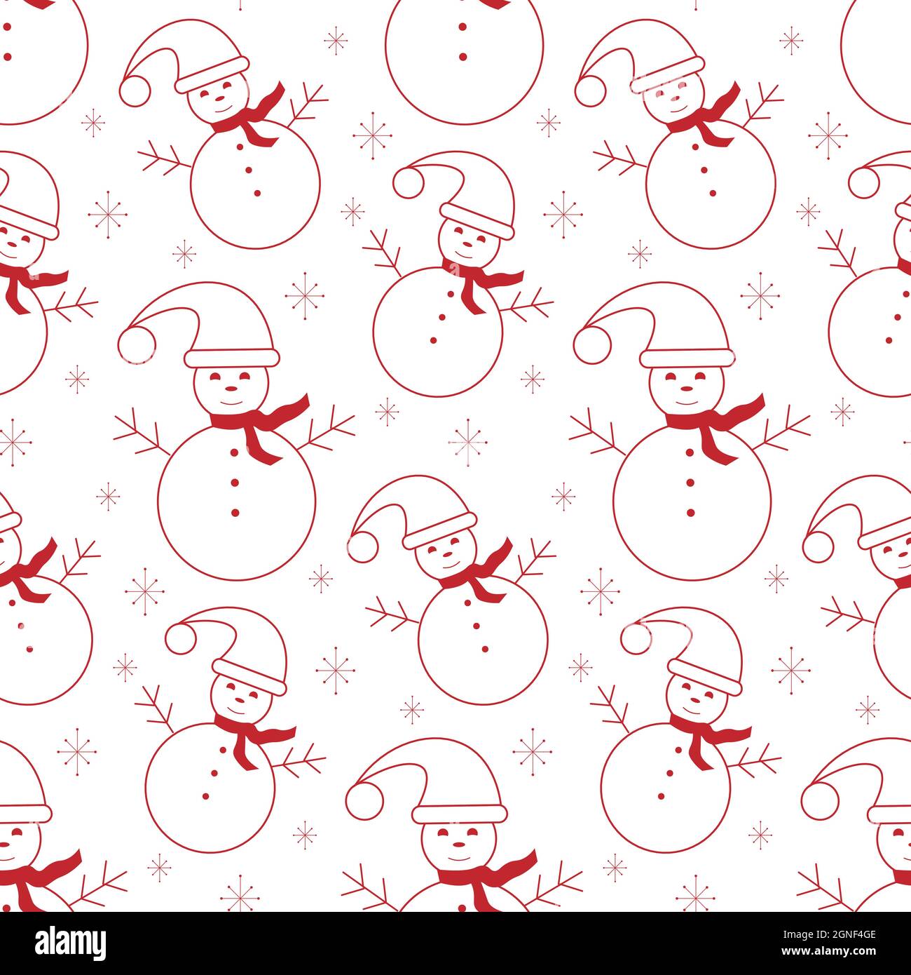 Christmas pattern with a snowman. Outline illustration Stock Vector ...