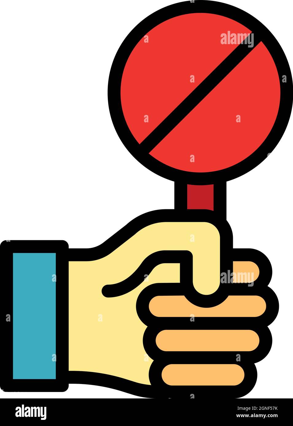 Protest hand icon. Outline protest hand vector icon color flat isolated ...