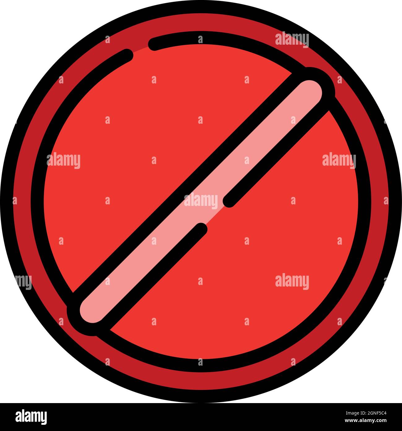 Restricted sign icon. Outline restricted sign vector icon color flat ...