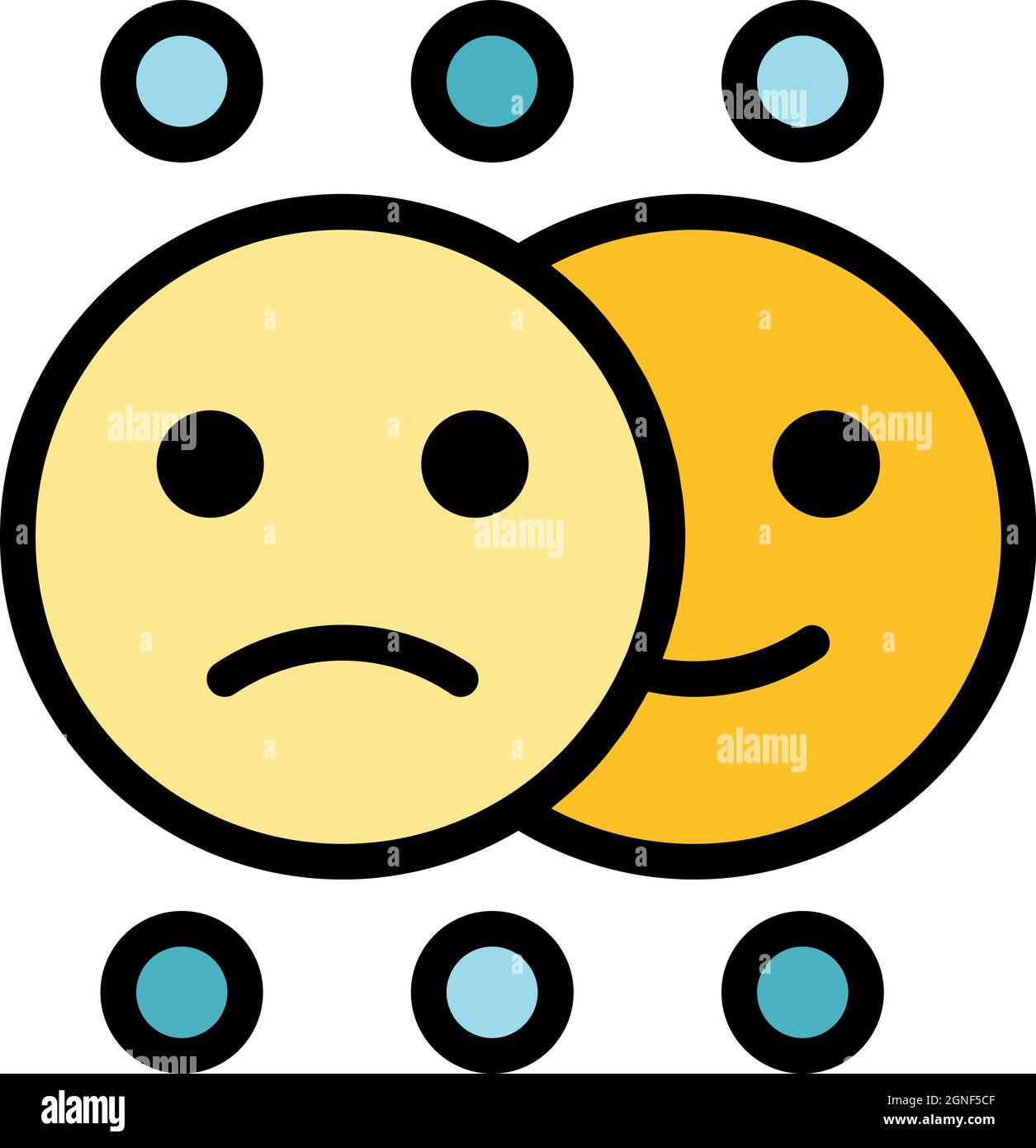 Emoji icon. Outline emoji vector icon color flat isolated Stock Vector ...