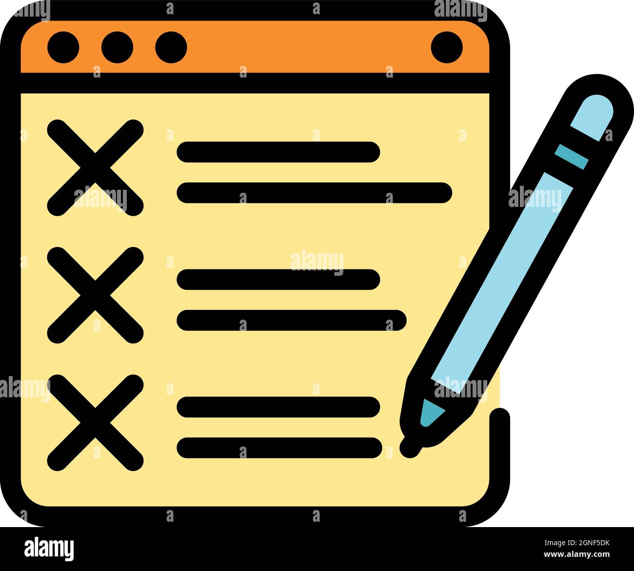 Web to do list icon. Outline web to do list vector icon color flat ...