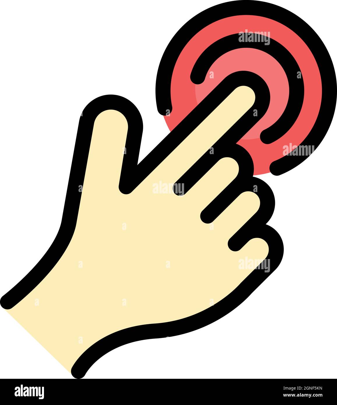 Touch sense icon. Outline touch sense vector icon color flat isolated ...