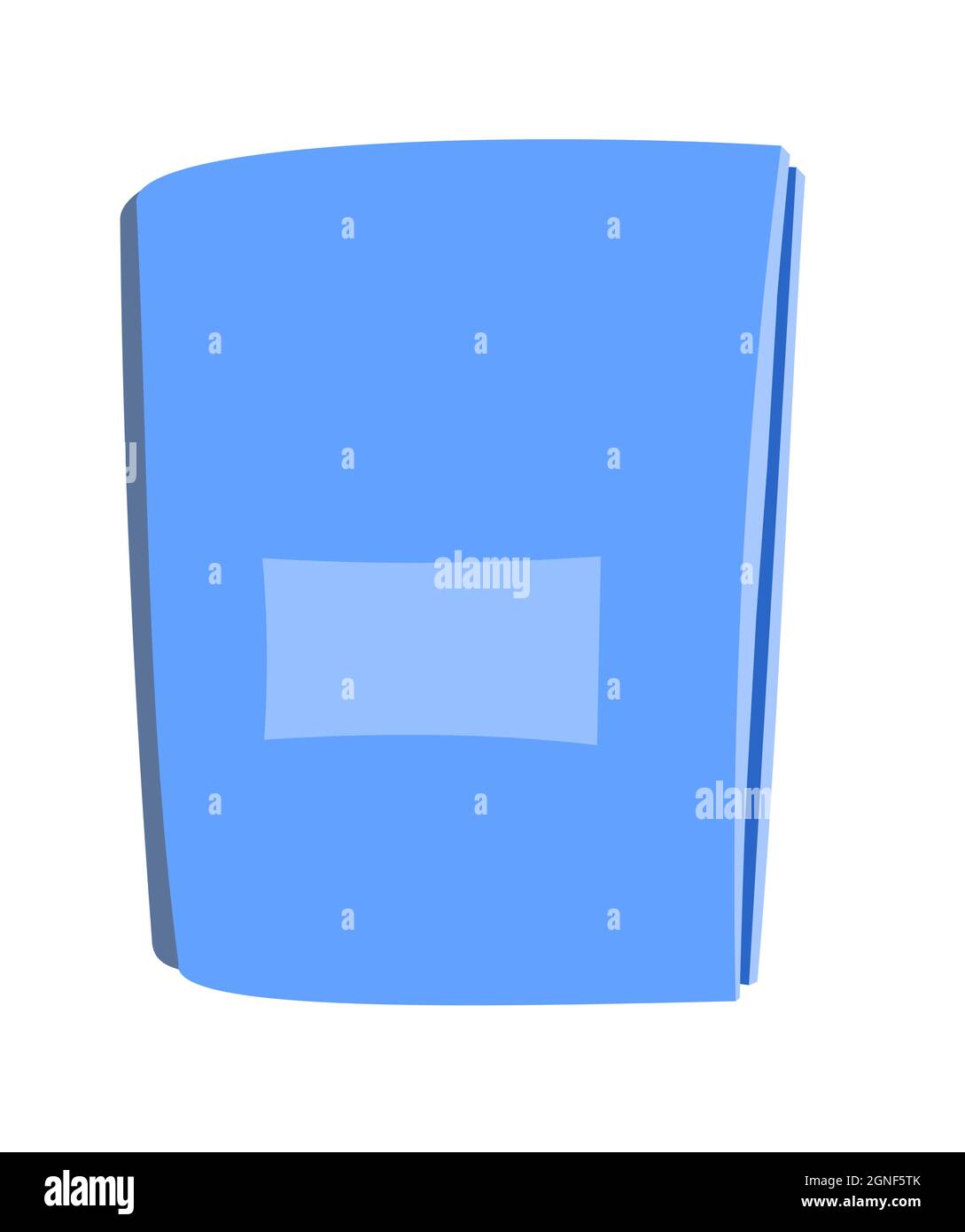 Blue book or notebook. Cheerful cute cartoon style. Isolated on white ...