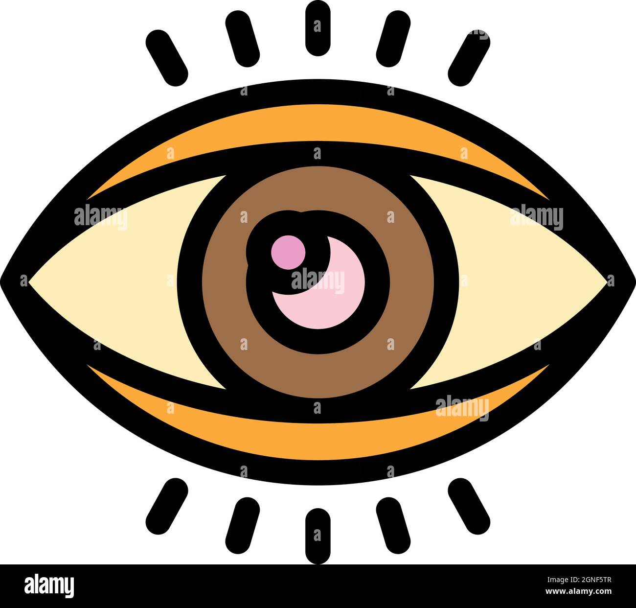 Eye perception icon. Outline eye perception vector icon color flat ...
