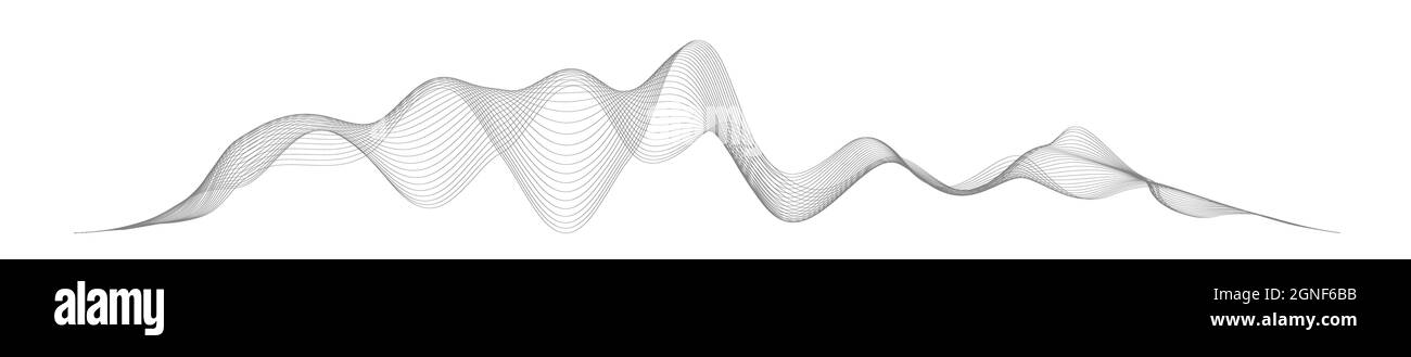 Sound wave in abstract style on white background. Abstract digital ...