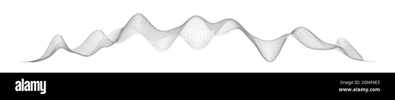 Sound wave in abstract style on white background. Abstract digital ...