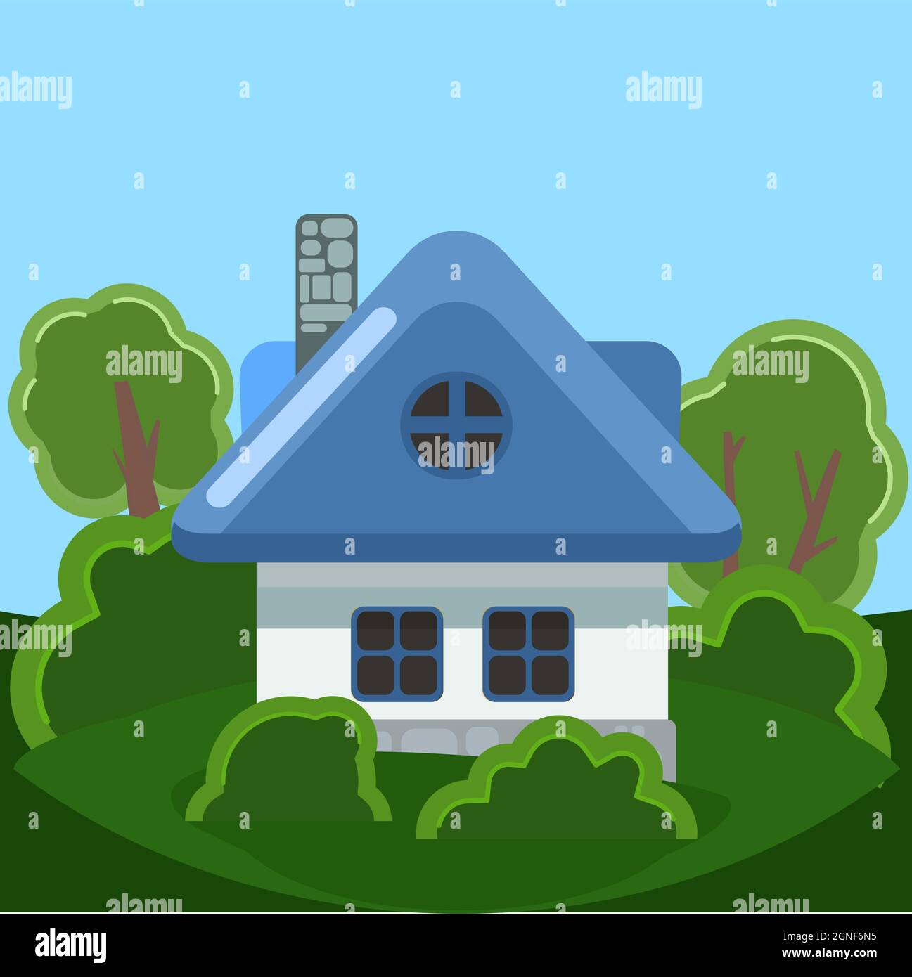 Cartoon House White Walls