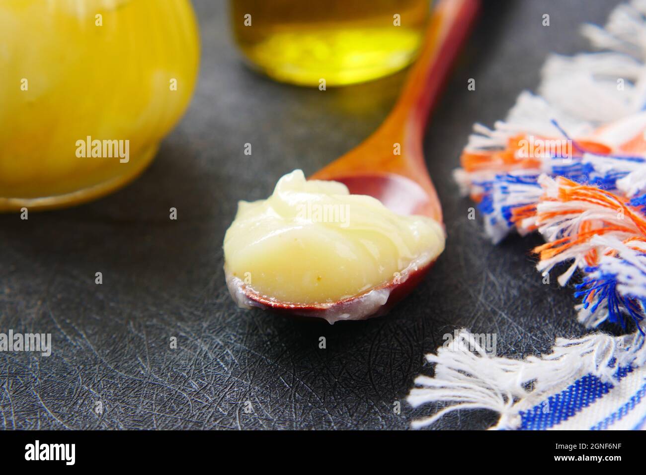 Golden ghee melted homemade hi-res stock photography and images - Alamy