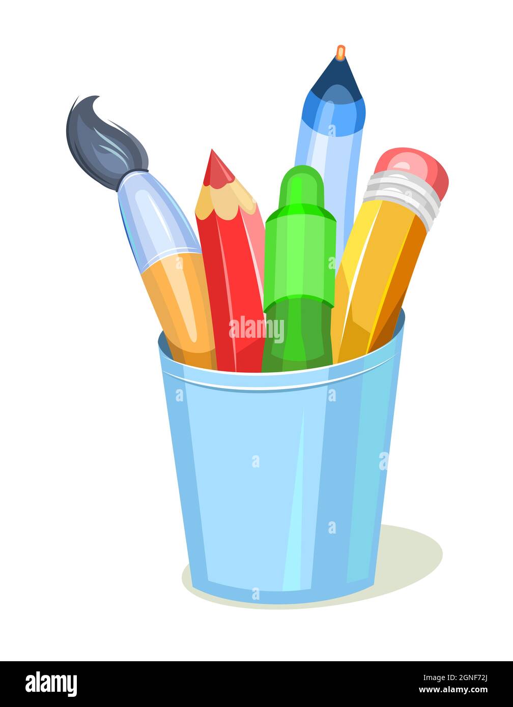 Pencil in glass Stock Vector Images - Alamy