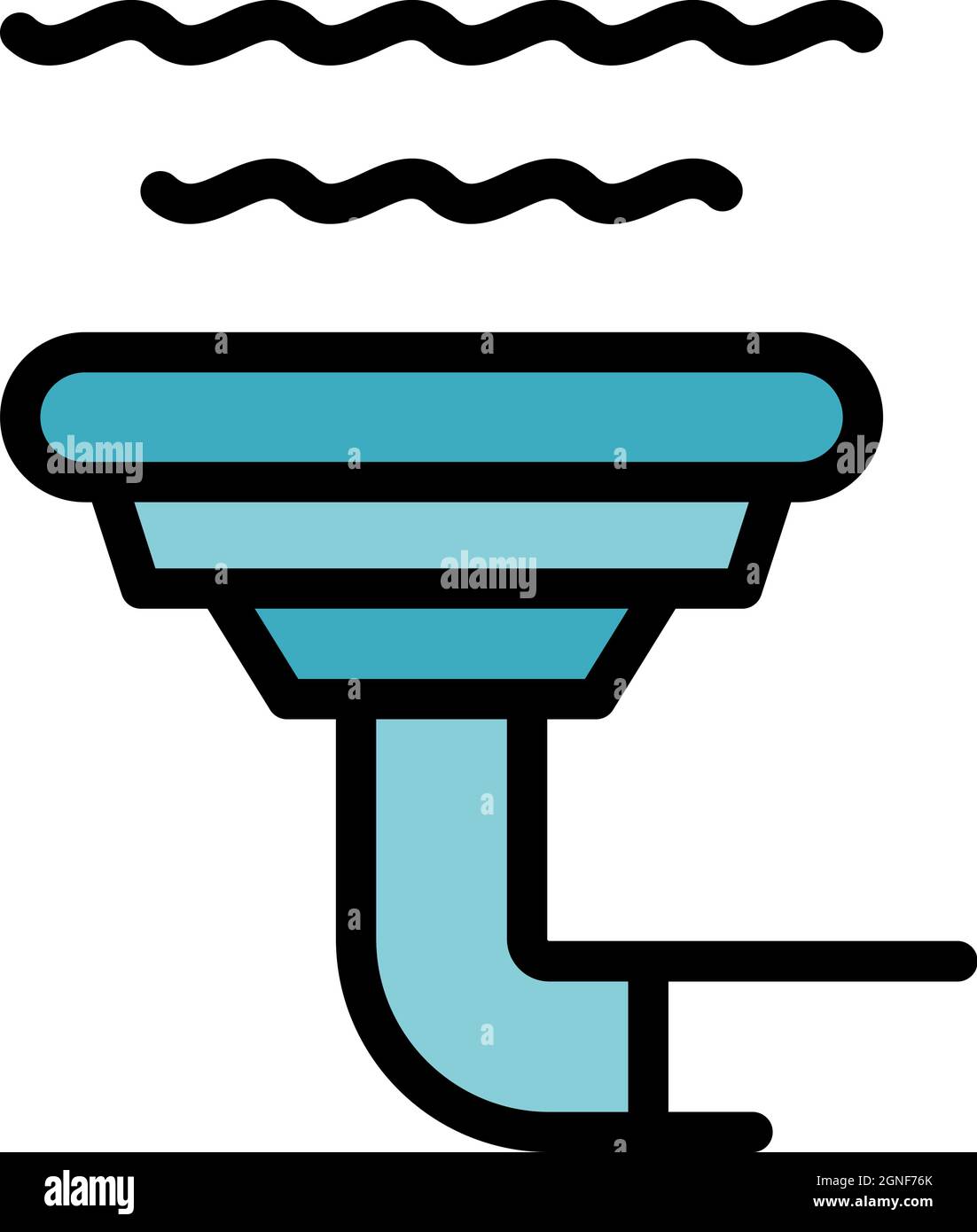 Energy pool pump icon. Outline energy pool pump vector icon color flat ...