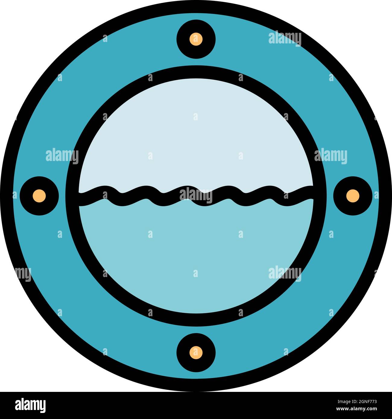 Pool water icon. Outline pool water vector icon color flat isolated ...