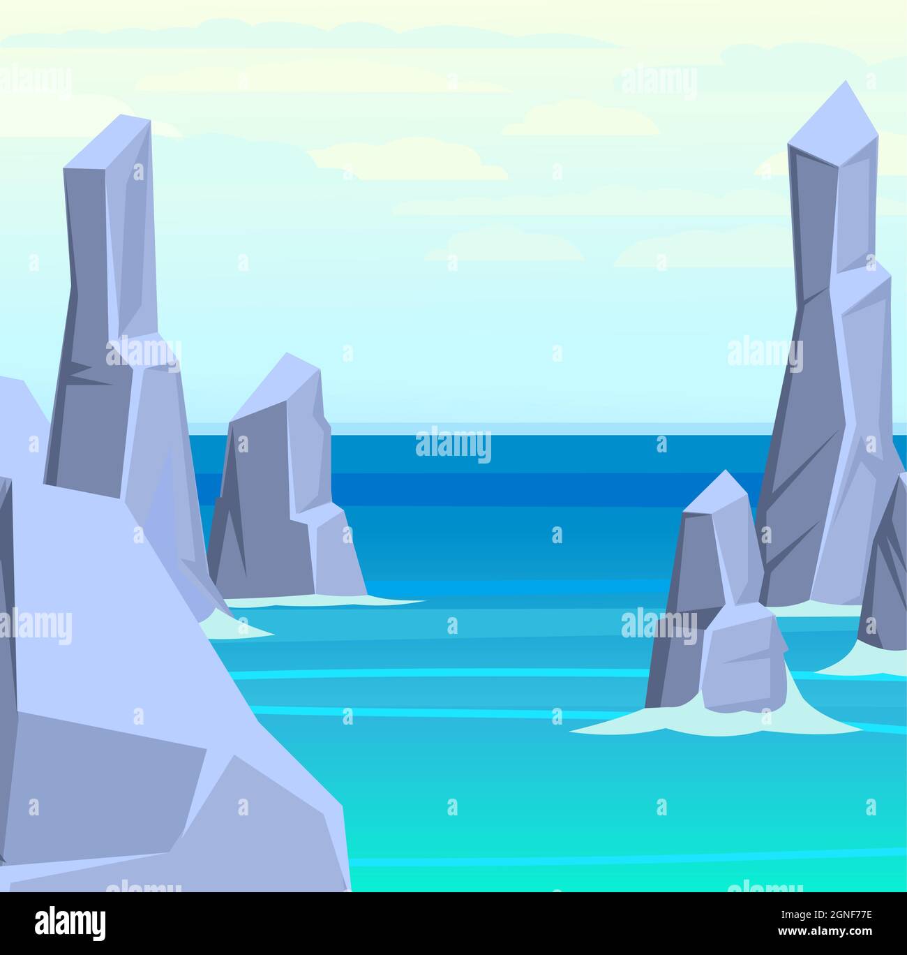 Ocean landscape dark blue Stock Vector Images - Alamy