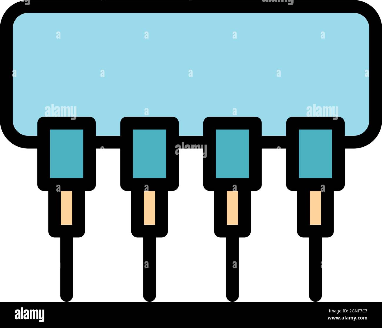 Resistor device icon. Outline resistor device vector icon color flat ...