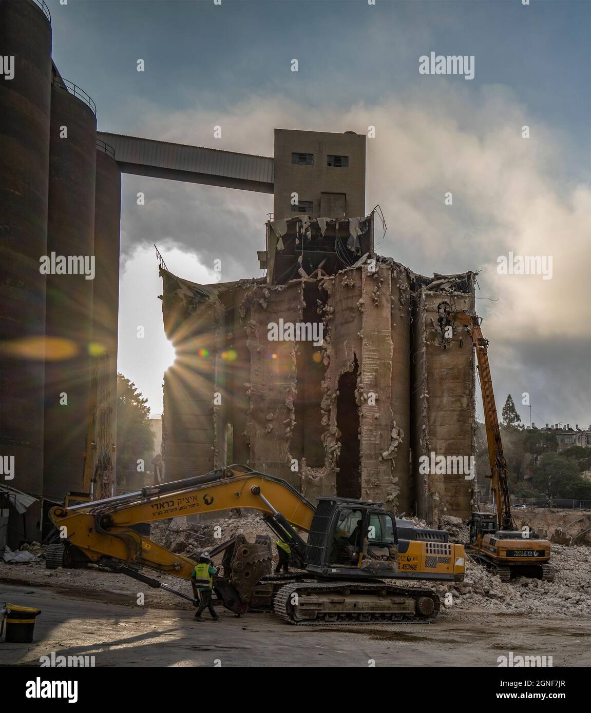 Jerusalem, Israel - September 14th, 2021: The wrecking of the historic ...