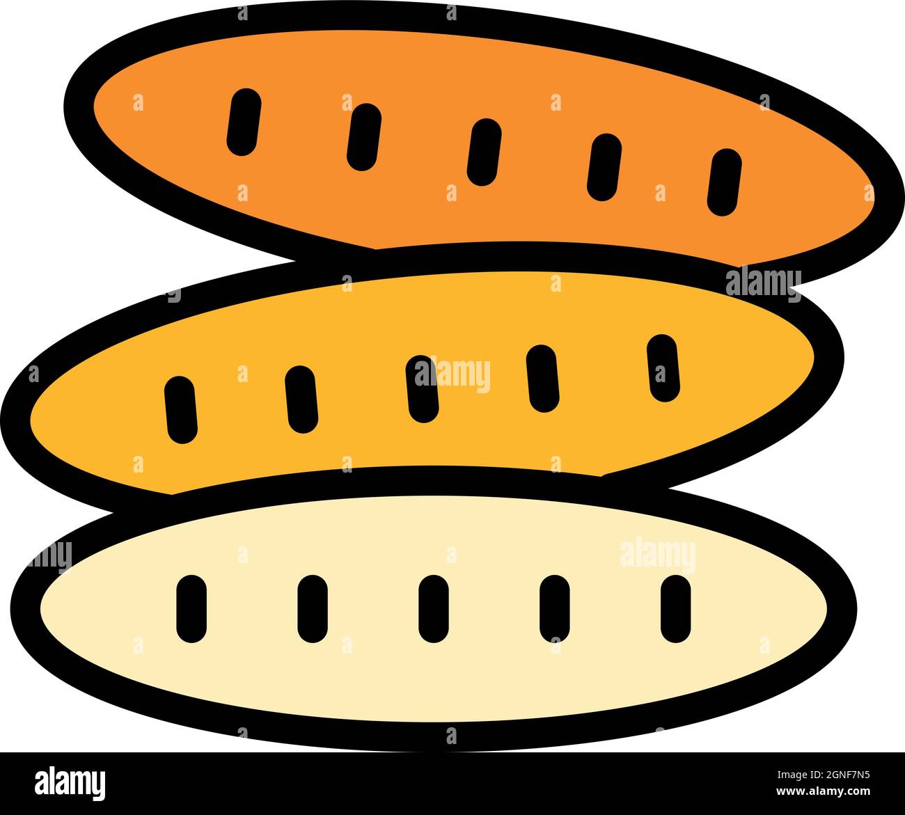 Pita bread icon. Outline pita bread vector icon color flat isolated ...