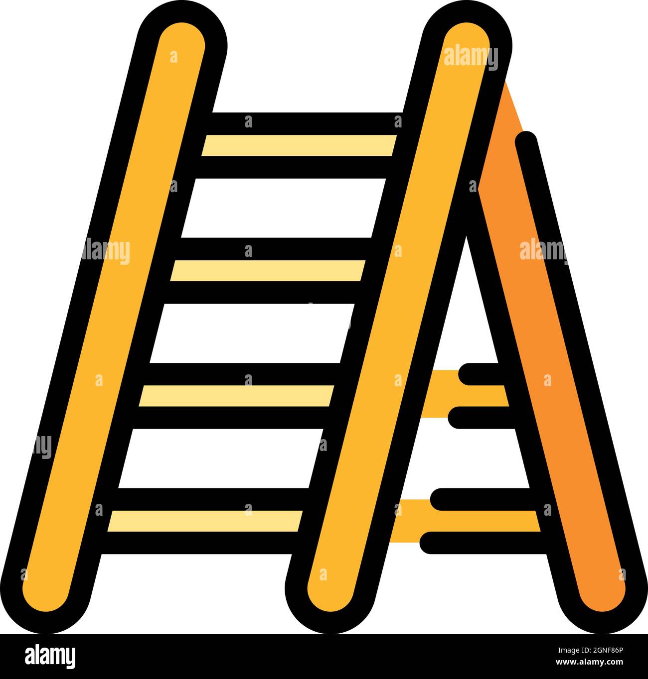 Worker ladder icon. Outline worker ladder vector icon color flat ...