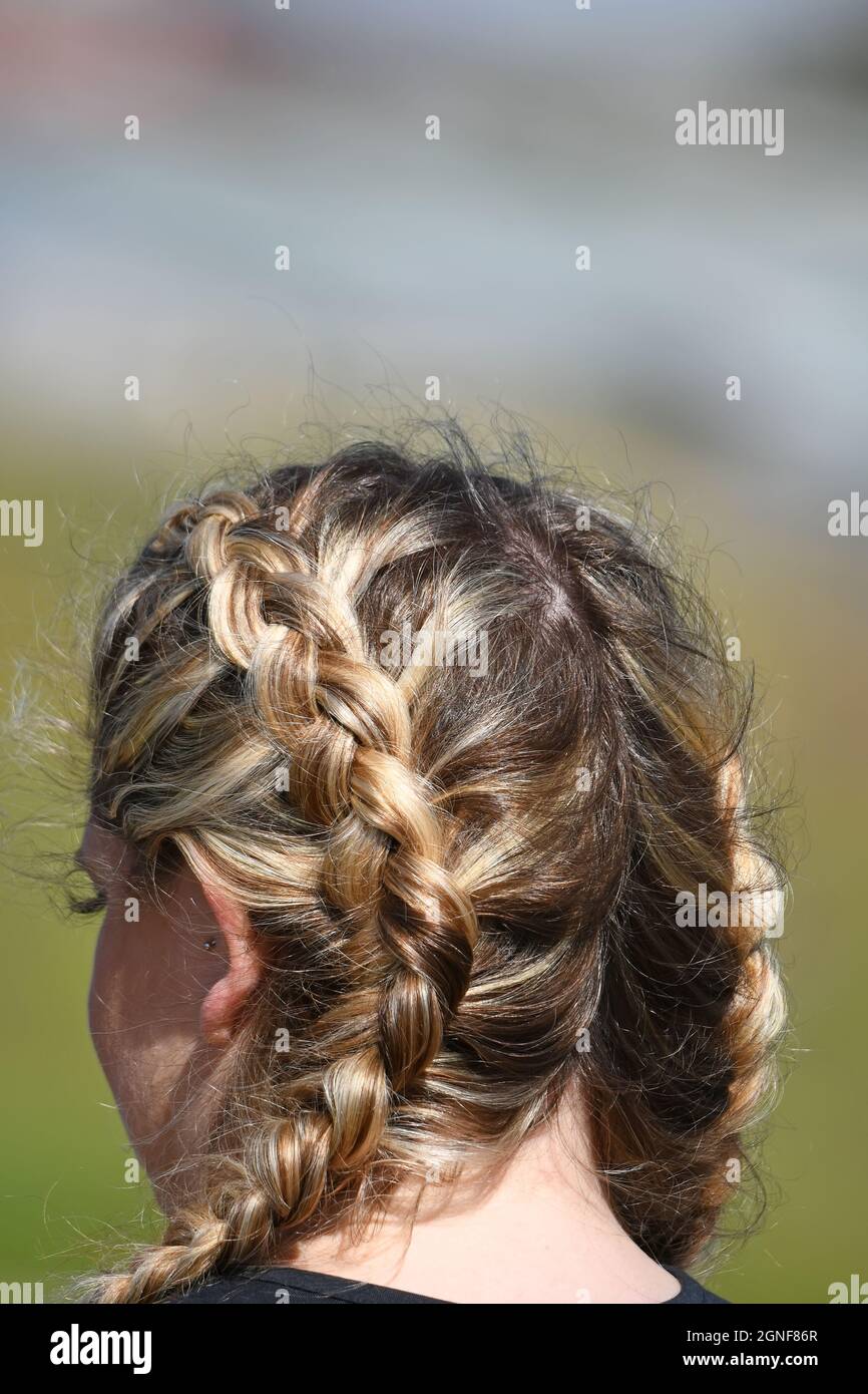 Hair - Braids of a young woman Stock Photo - Alamy