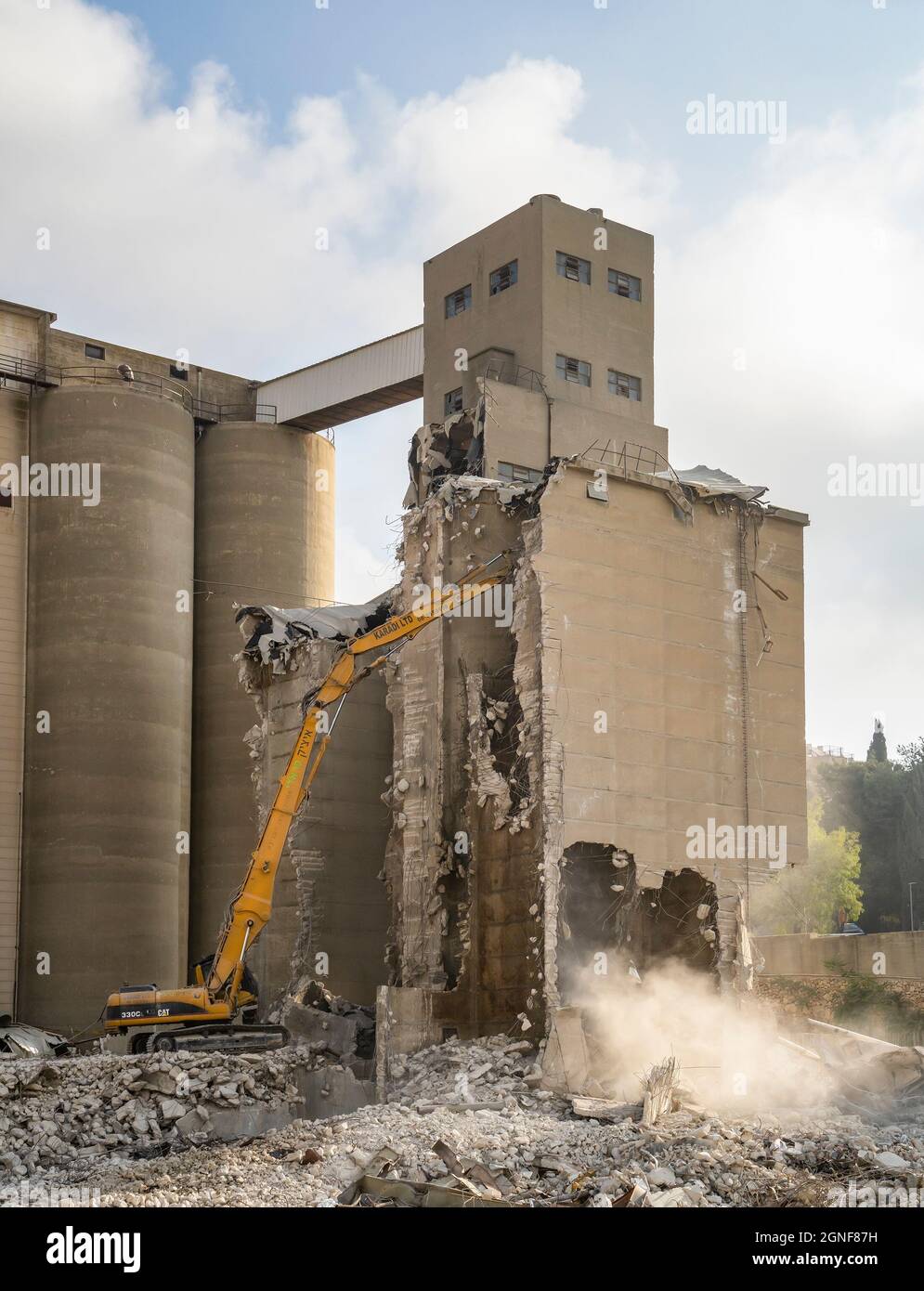 Jerusalem, Israel - September 14th, 2021: The wrecking of the grain ...
