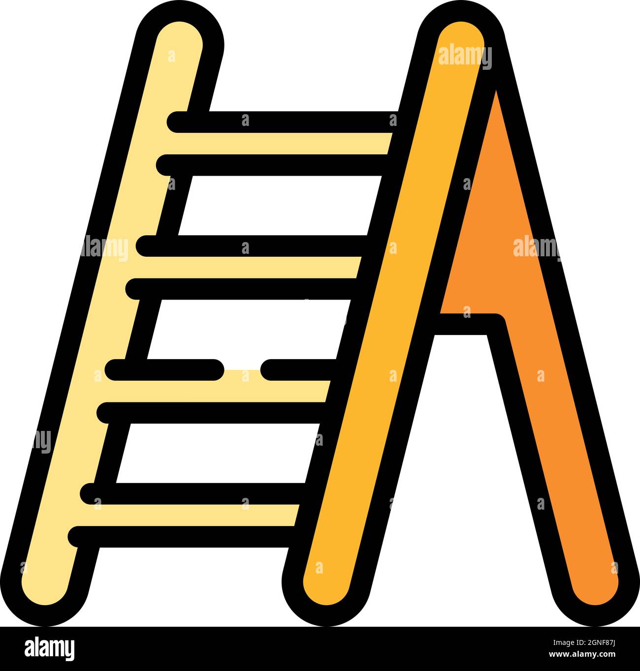 Safety ladder icon. Outline safety ladder vector icon color flat ...