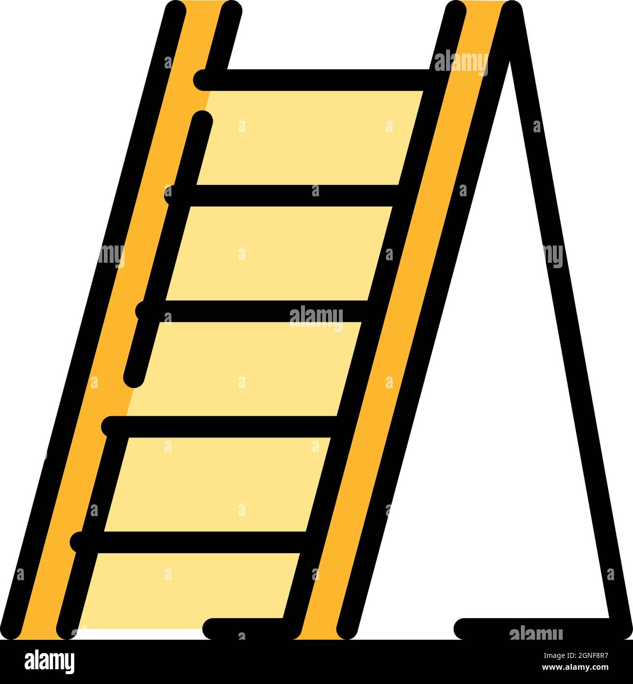 Folding ladder icon. Outline folding ladder vector icon color flat ...
