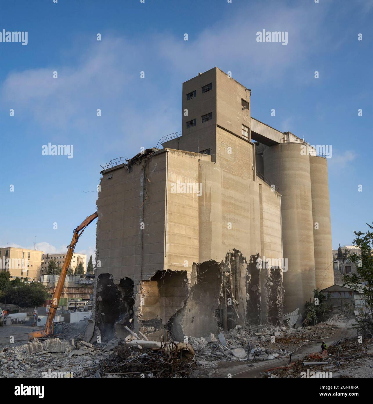 Jerusalem, Israel - September 14th, 2021: The wrecking of the historic ...