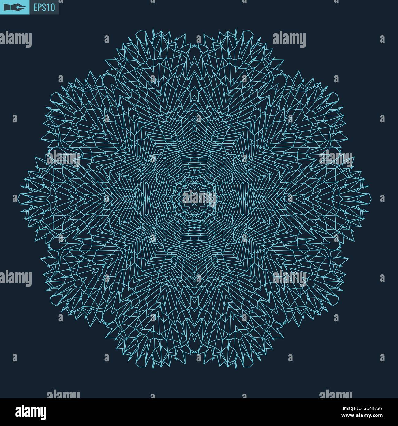 Circle pattern technology. Blue abstract geometric shape tech pattern ...