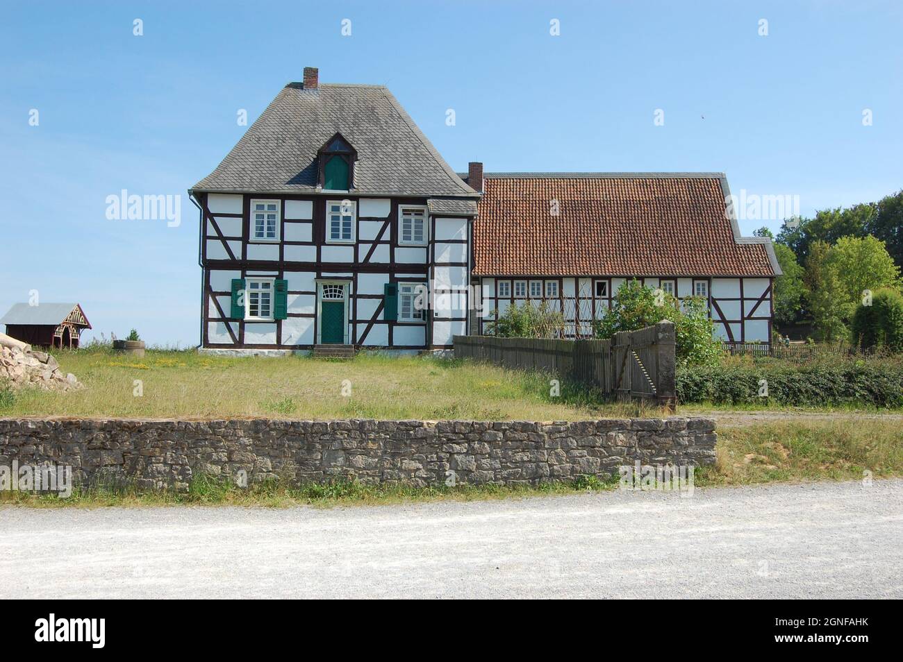 Old rectory building. Half timbered style. Open air museum in Detmold ...