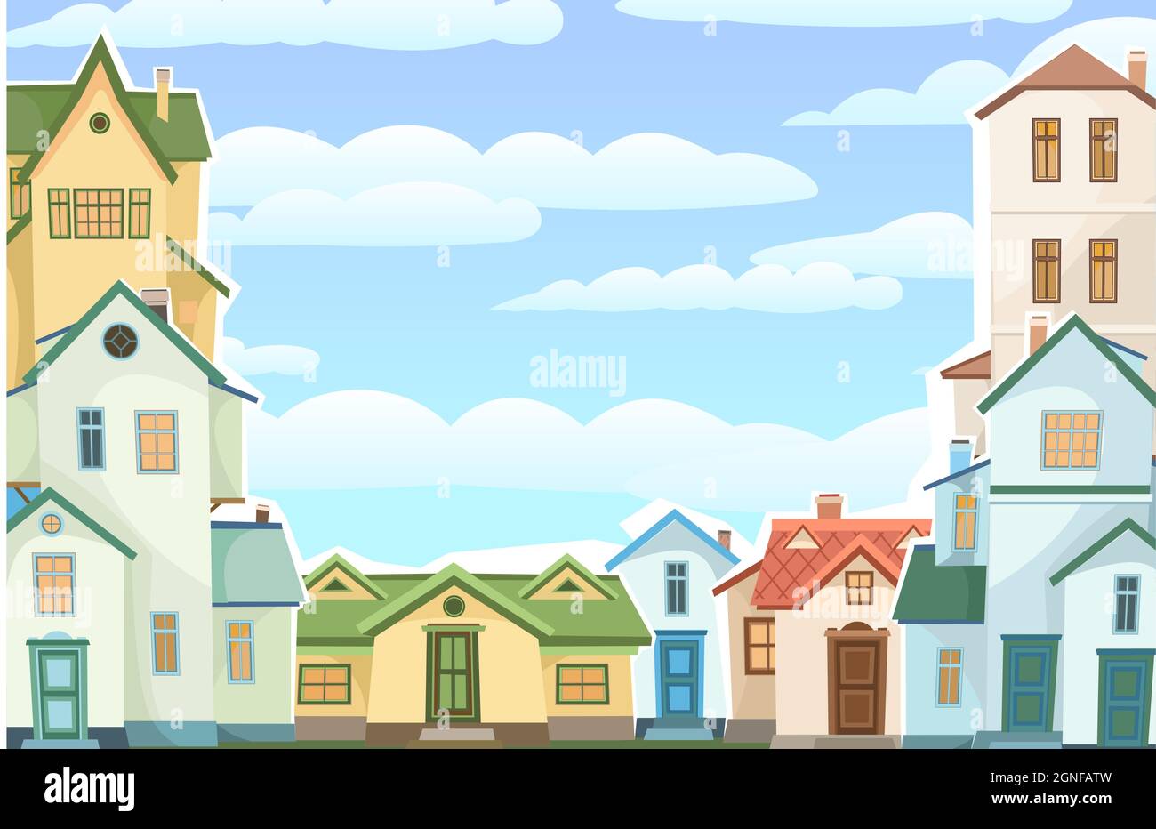 Private houses in the town Stock Vector Images - Alamy