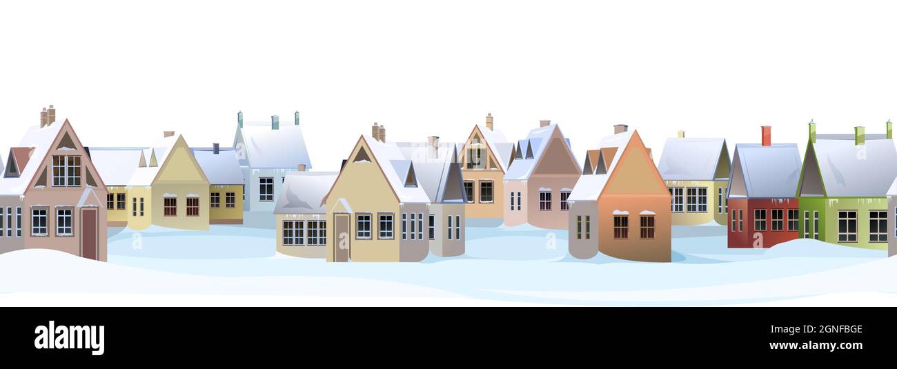 Winter suburban street Stock Vector Images - Alamy