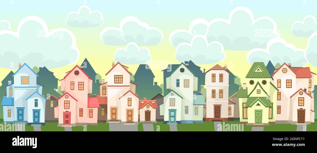 Cartoon Street With Houses