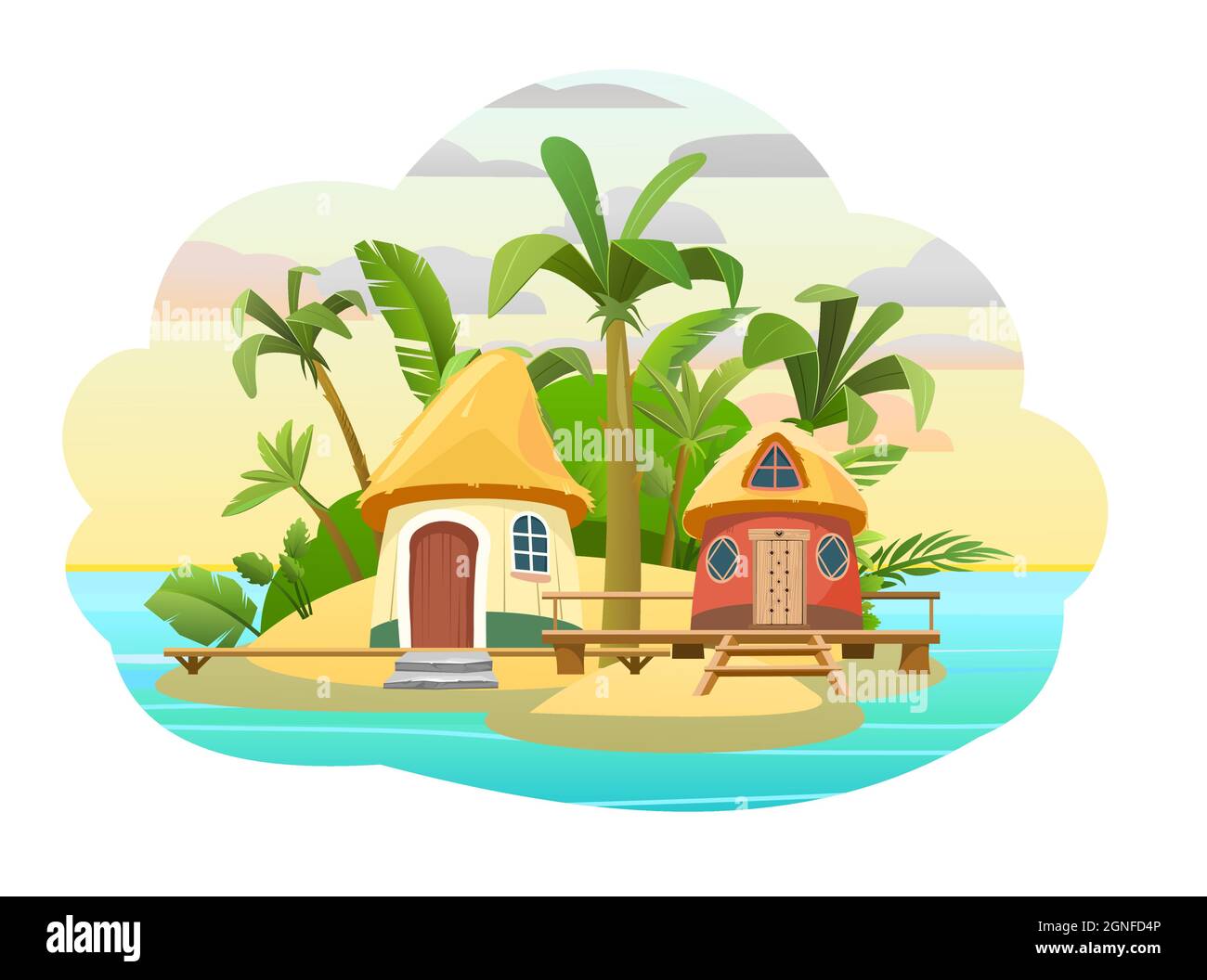 Wooden hut on summer Cut Out Stock Images & Pictures - Alamy