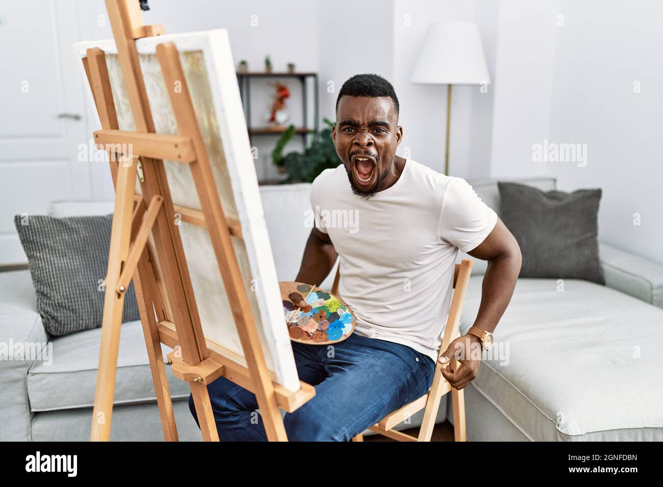 Frustrated Man Painting