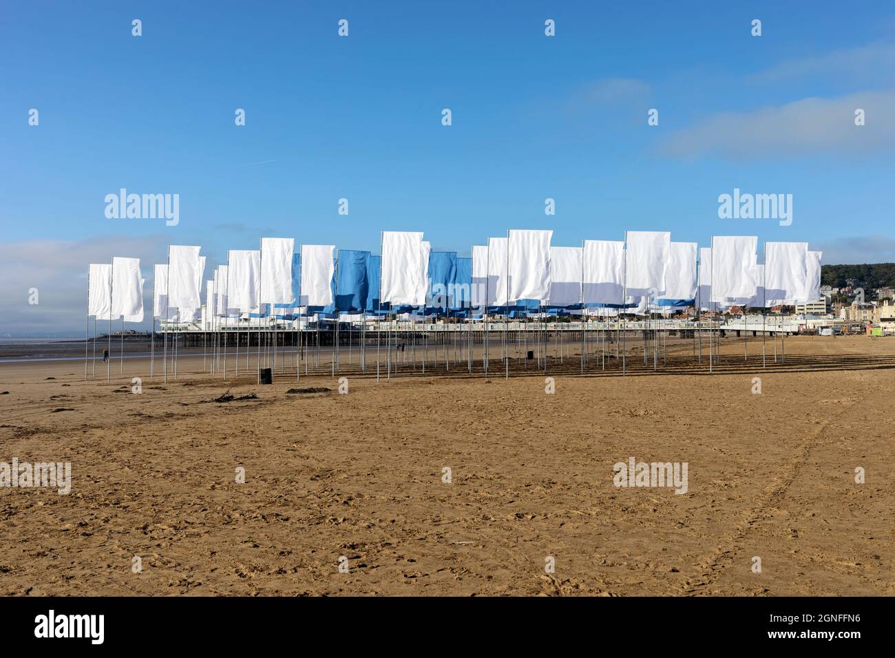 Luke Jerram’s artwork “In Memoriam” on the beach in Weston-super-Mare ...