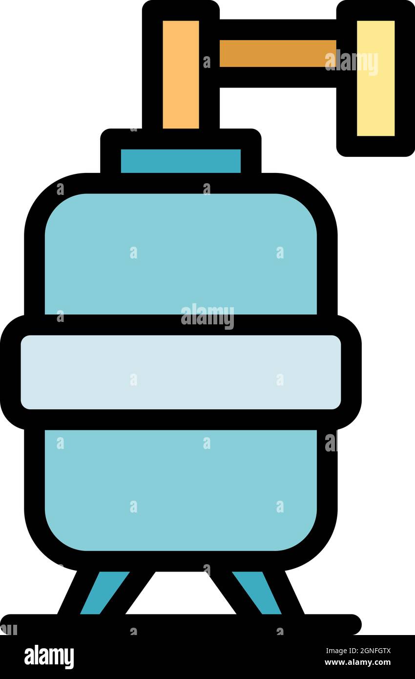 Water pump icon. Outline water pump vector icon color flat isolated ...