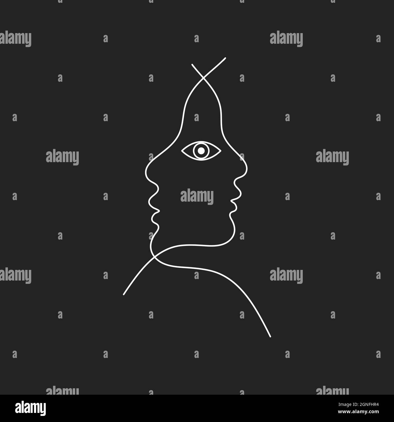 Two faces art line hi-res stock photography and images - Alamy
