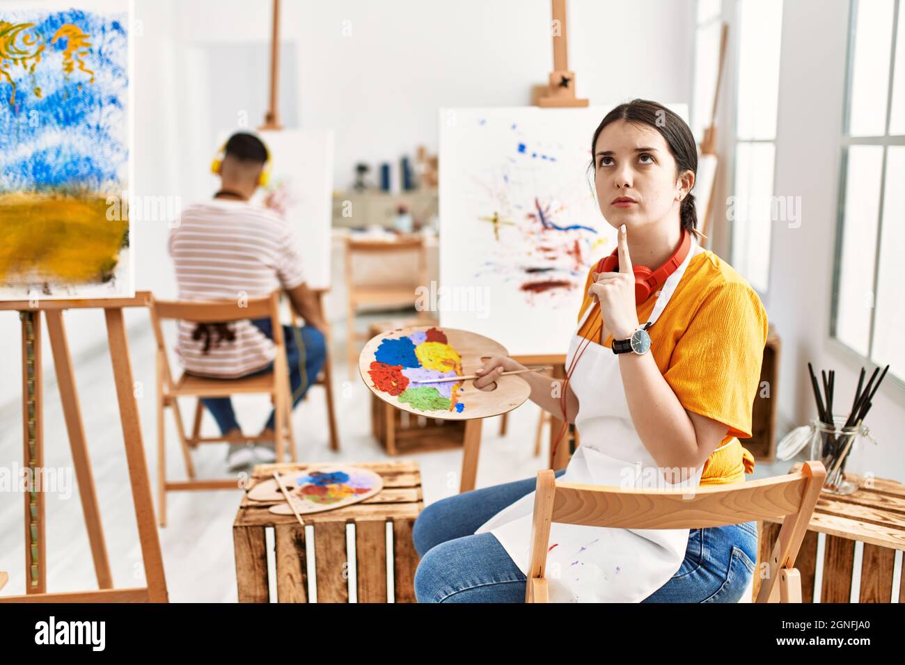 Thinking Woman Painting