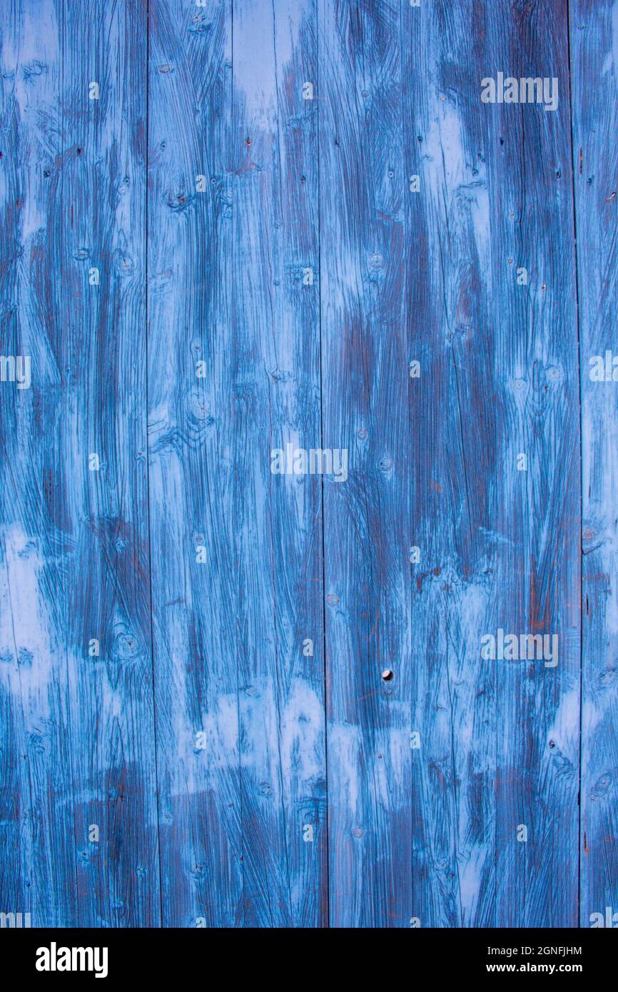blue wood texture background, top view wooden plank panel, peeling ...