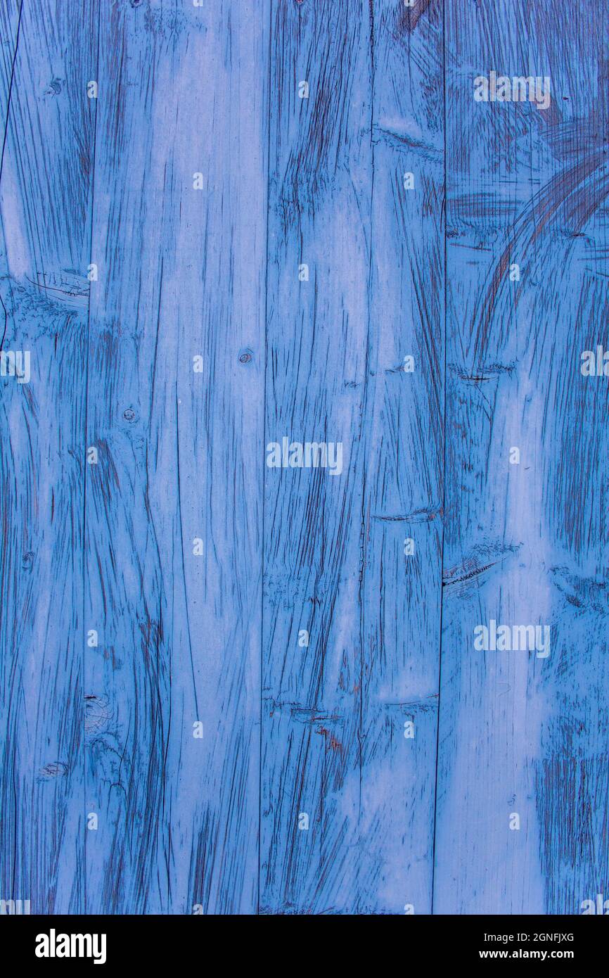blue wood texture background, top view wooden plank panel, peeling ...