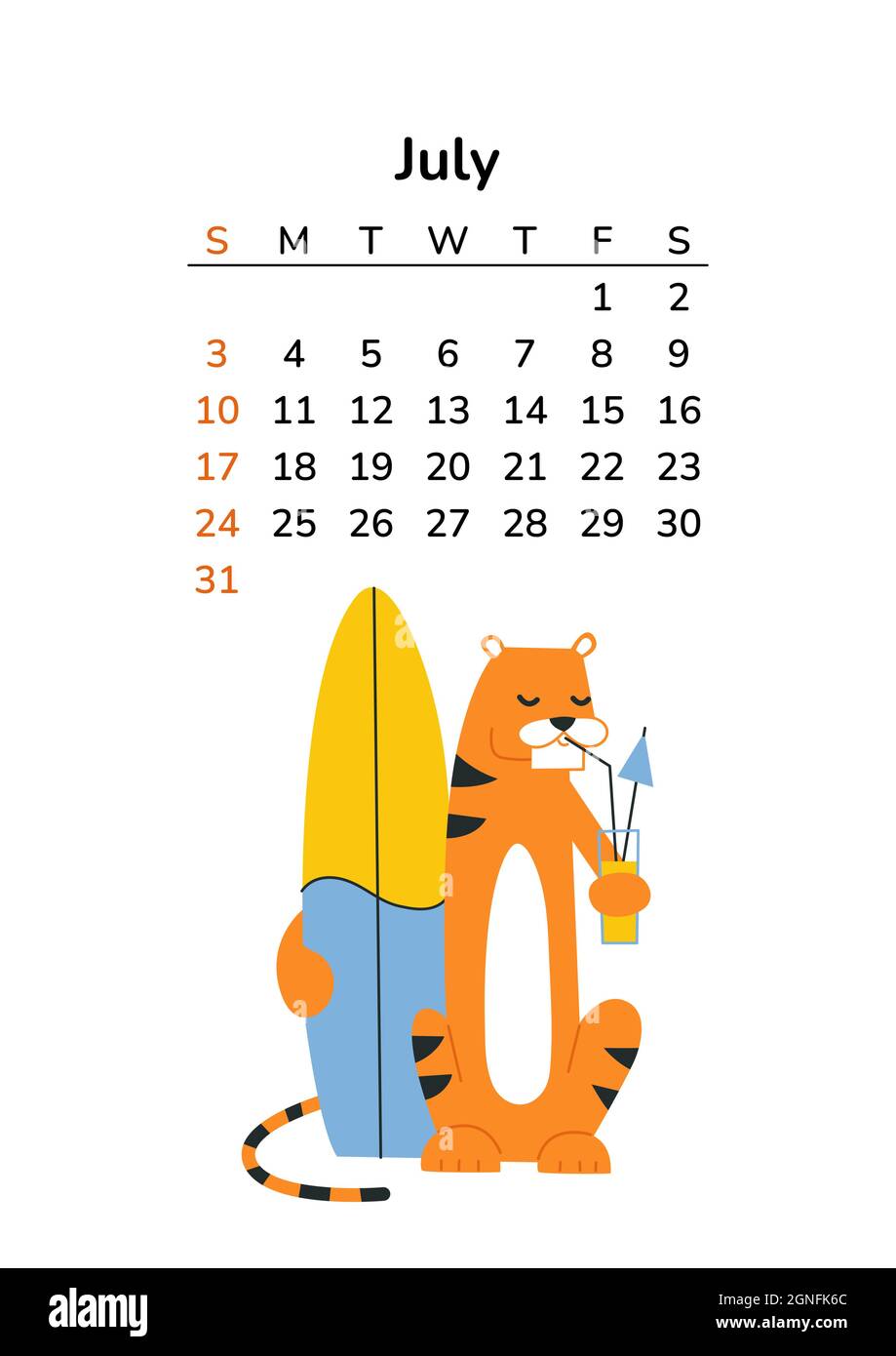 July Calendar Cartoon July Calendar Illustration Hi Res Stock