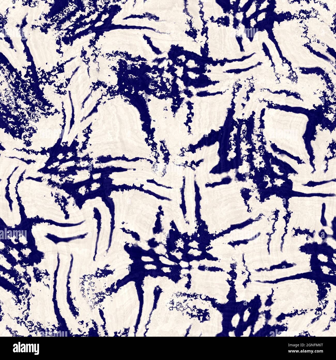 Seamless indigo distorted mottled texture. Blue woven boro cotton dyed ...