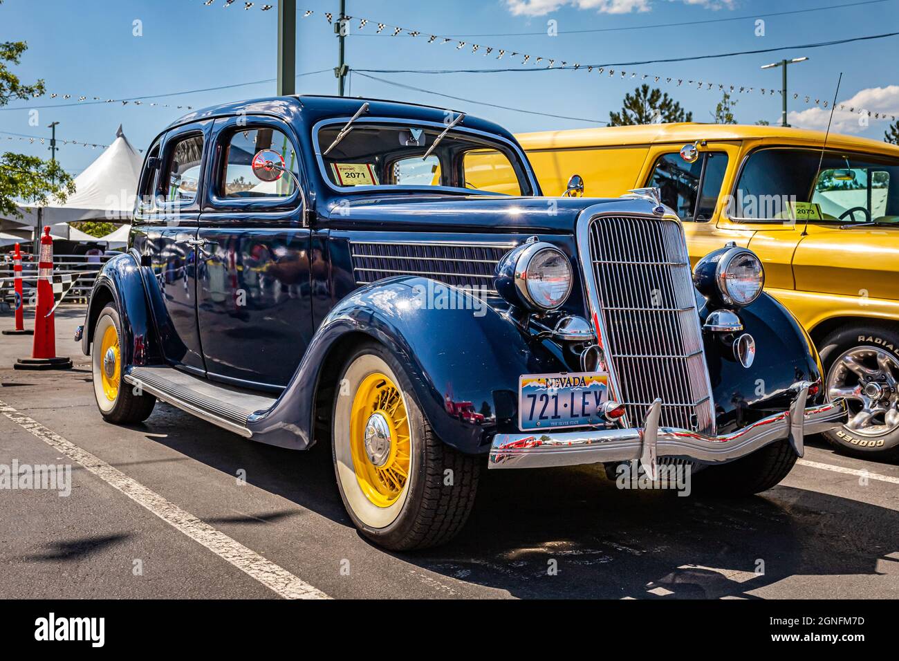 Reno, NV - August 3, 2021: 1935 Ford Model 48 Deluxe Fordor Sedan at a ...