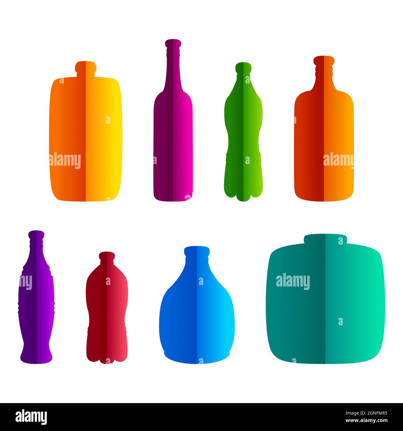 A beautiful group of bottles made with abstract technique Stock Photo ...