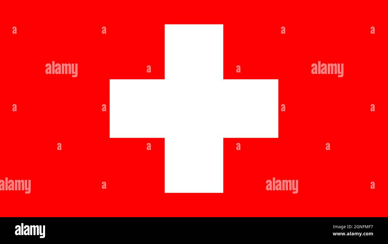 The national flag of Switzerland in white and red Stock Photo - Alamy