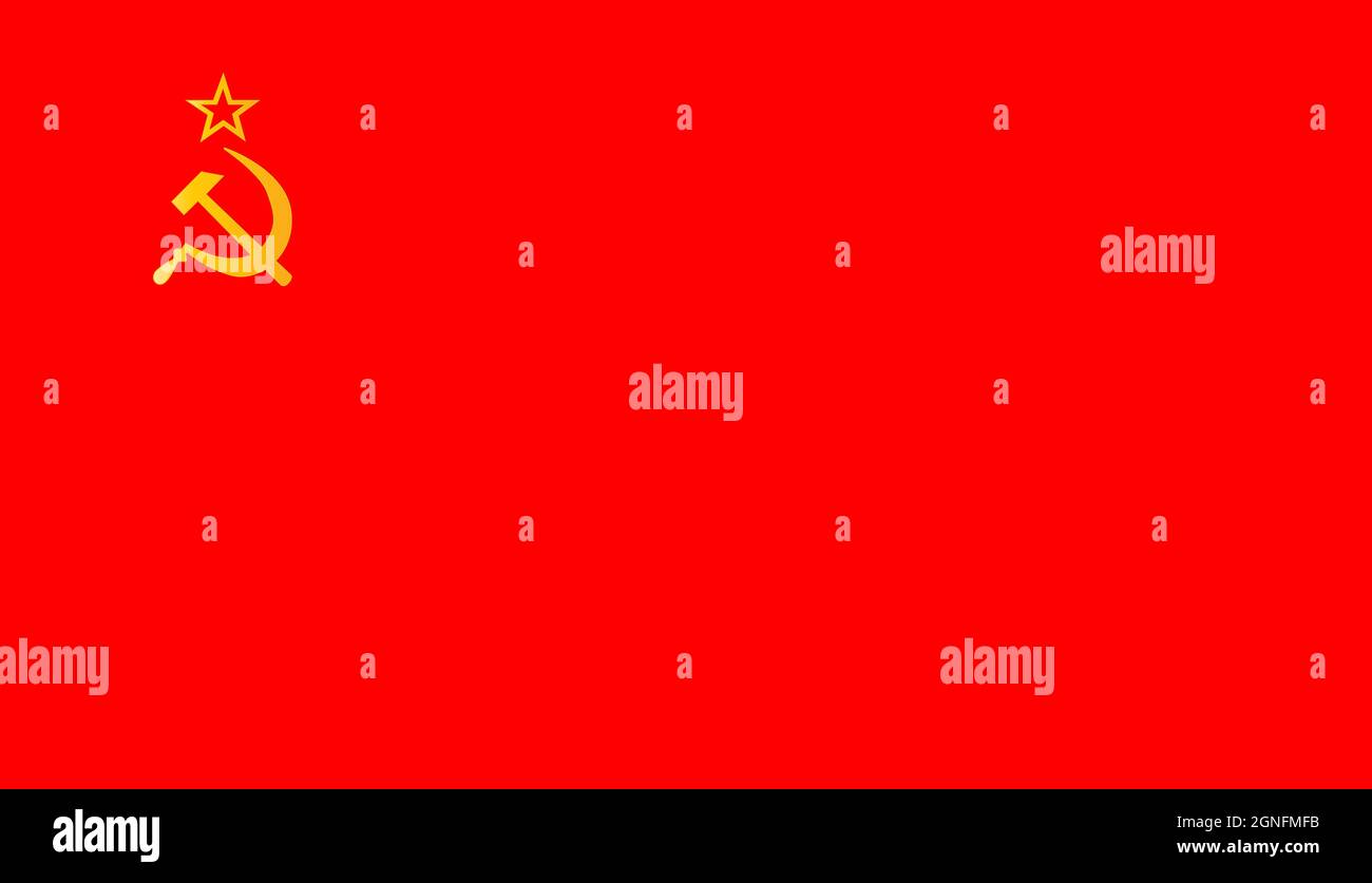 Hammer and Sickle set on a USSR Union of Soviet Socialist Republics ...