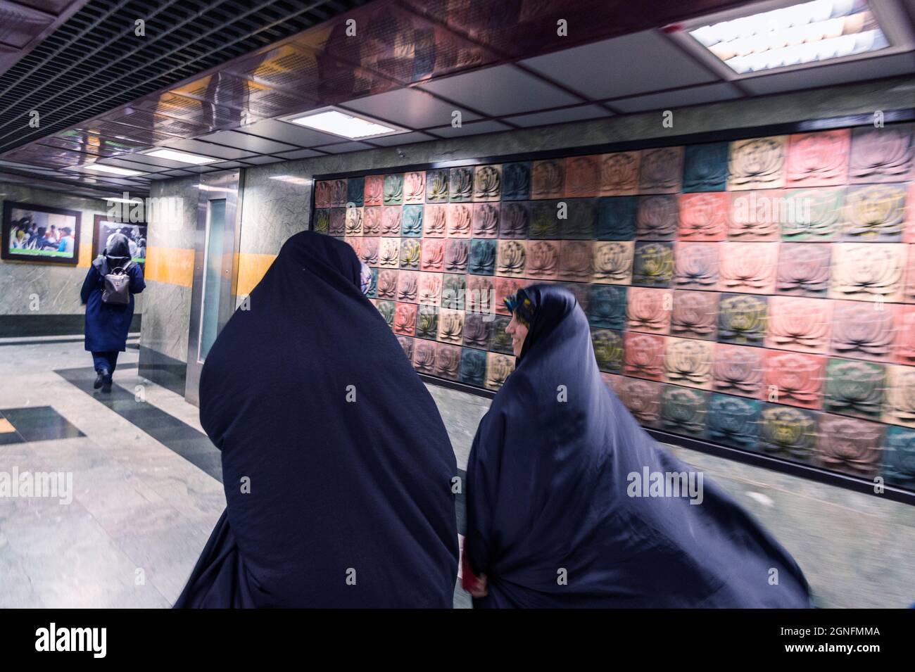 IRAN. TEHRAN. THE DECORATION OF THE SUBWAY IS A CELEBRATION OF THE ...