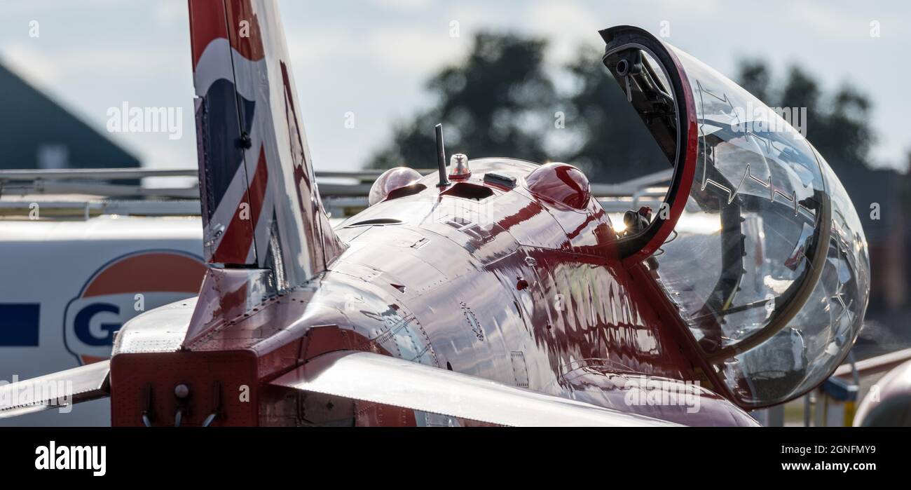 Red Arrows at Blackpool Airport Stock Photo - Alamy