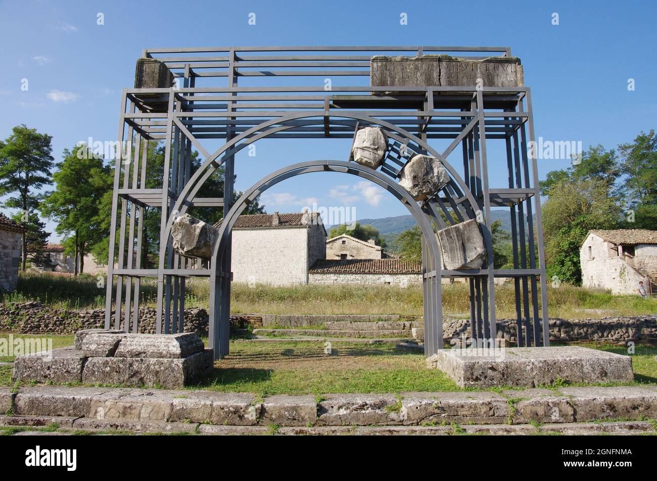 Archaeological site of Altilia: Some remains of the Forum, with ...