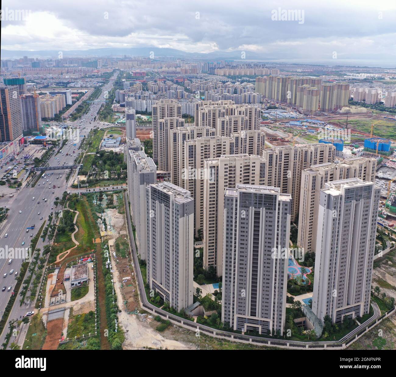 Aerial view of residential properties in China Stock Photo - Alamy