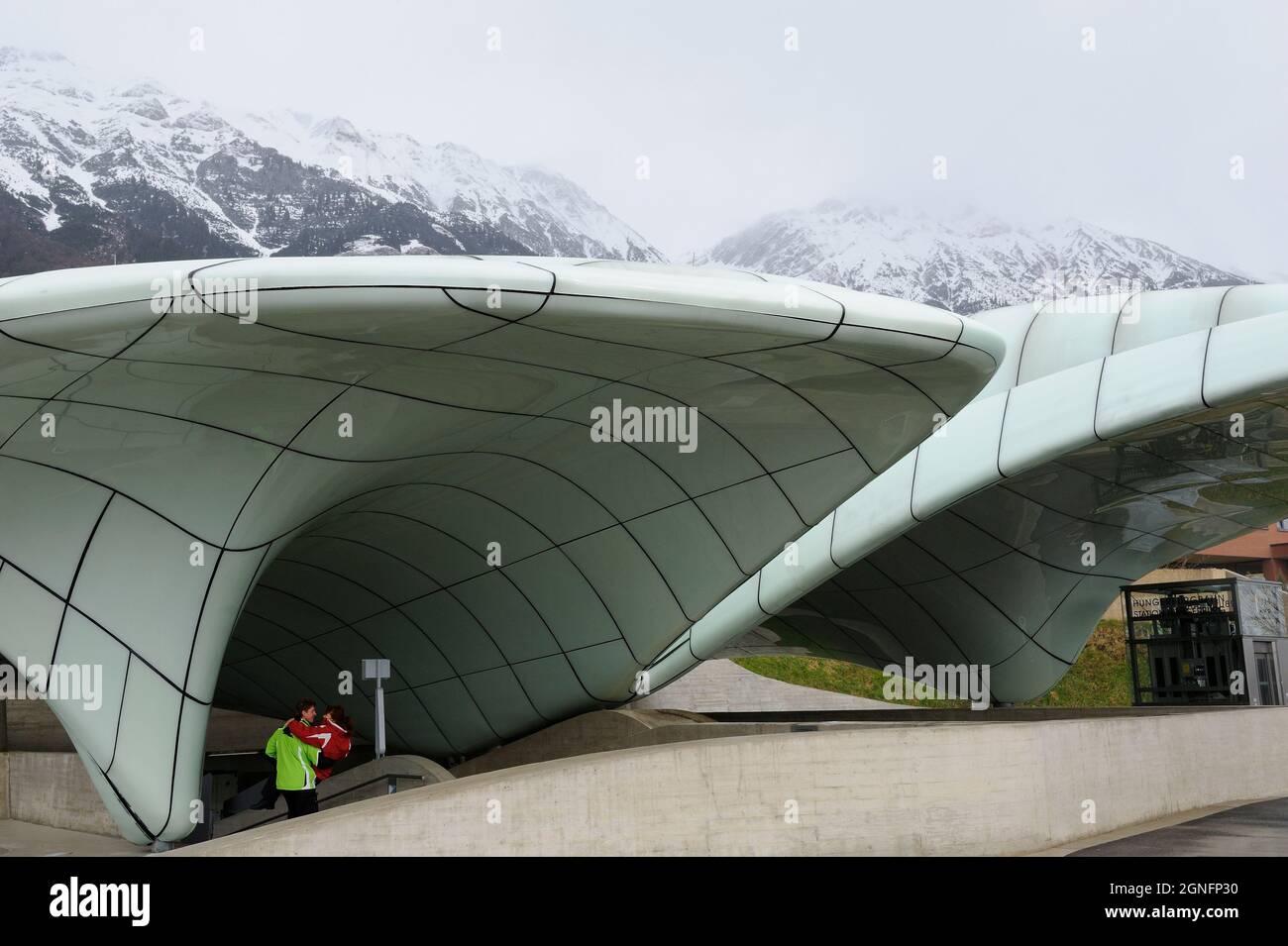AUSTRIA. TYROL. INNSBRUCK. NOORDKETTENBAHNEN TELEFERIC STATION BY THE ...